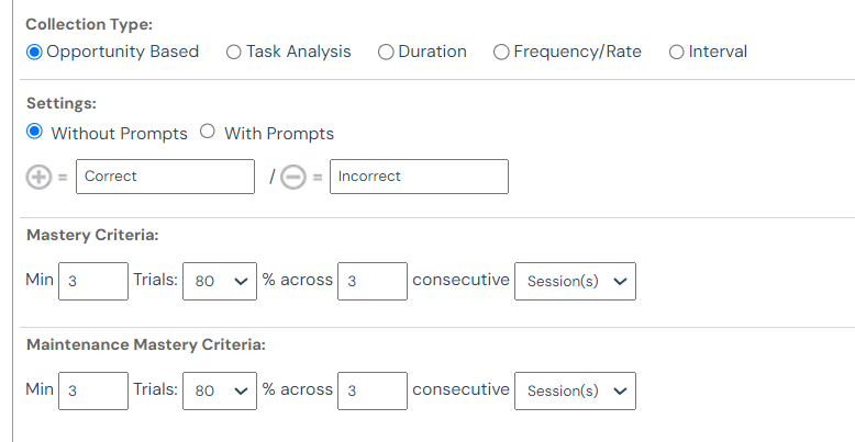 Client Program (Skill Acquisition Programs)