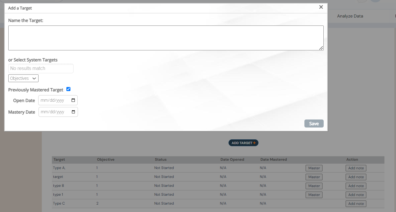 Client Program (Skill Acquisition Programs)