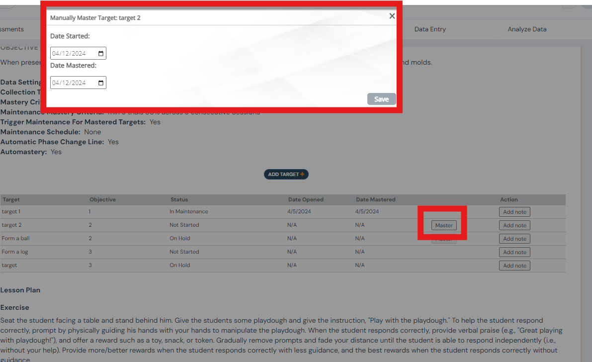 Client Program (Skill Acquisition Programs)