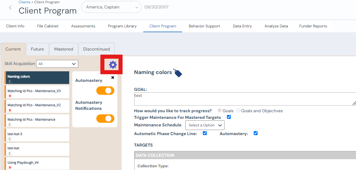 Client Program (Skill Acquisition Programs)